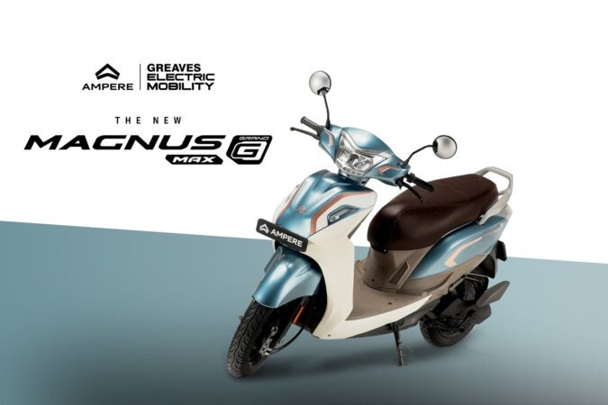Ampere Magnus G Max Electric Scooter: ₹94,999 Price, 100 km Range, 33L ...